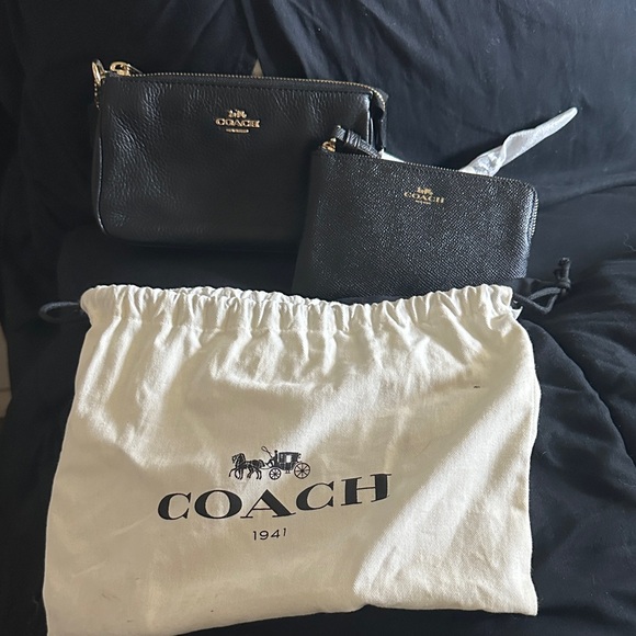 Coach | Bags | Coach Black Clutch And Wristlet Set | Poshmark